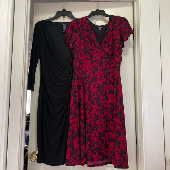 Chaps | Dresses | Chaps Dress Bundle Red And Navy Dress And Black Dress ...